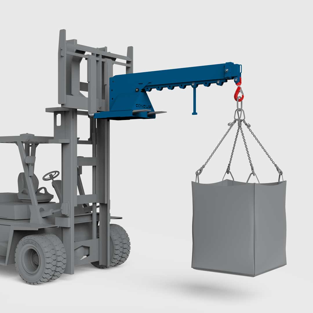 Forklift-Crane-Arm-On-Forklift-With-Load - Conquip - UK